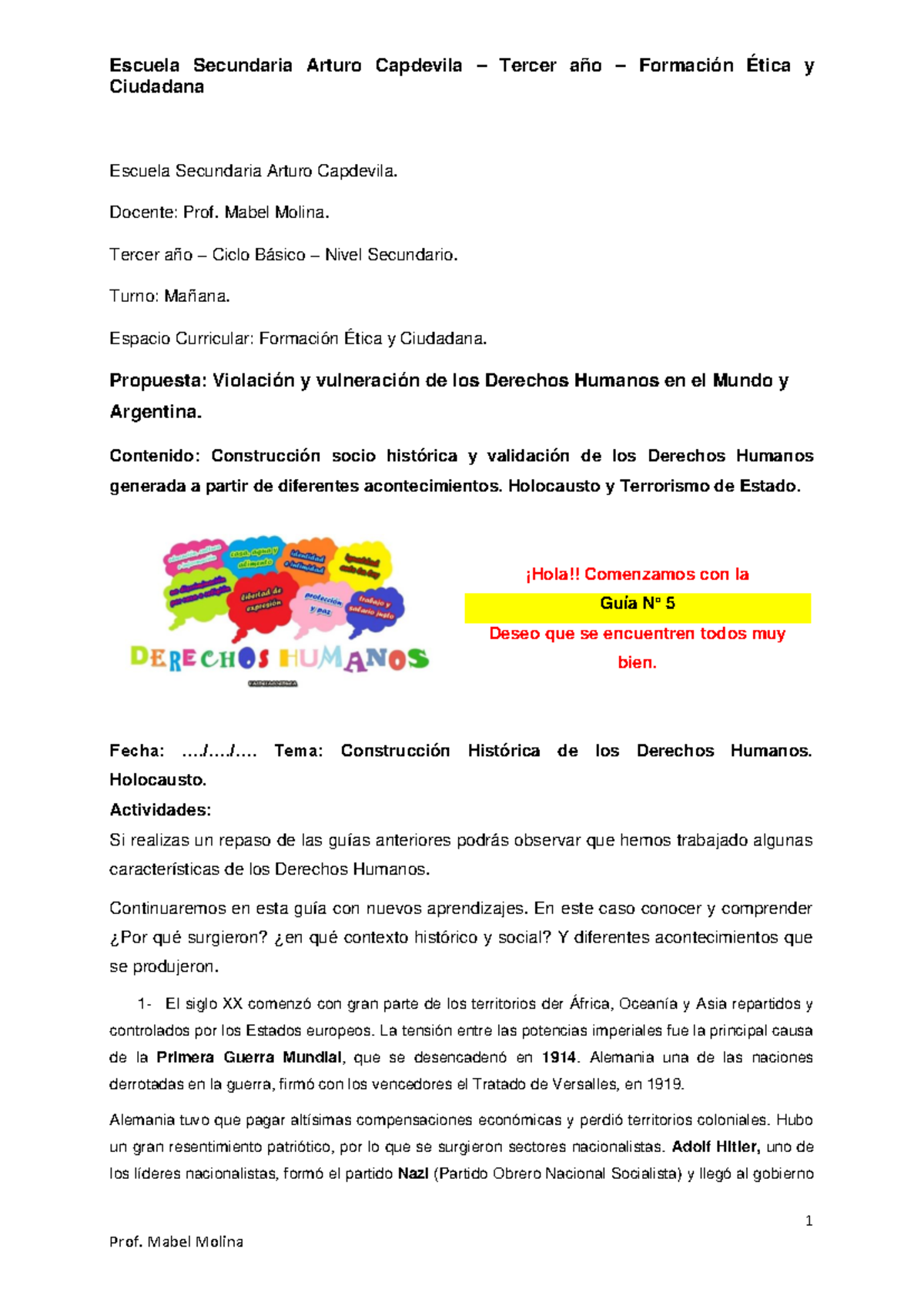 DDHH Tercer Año: Formación Ética y Ciudadana - Derechos Humanos en ...