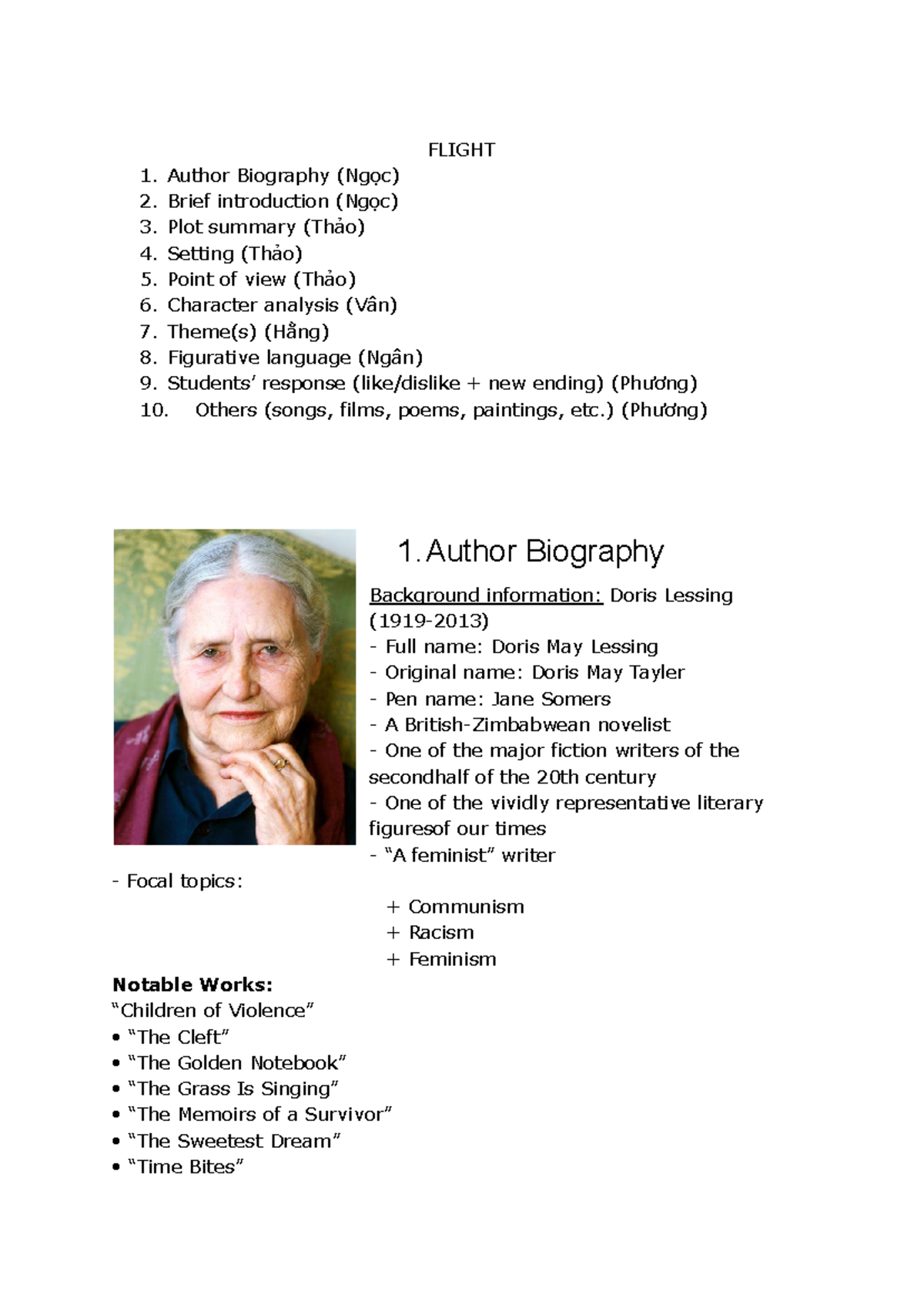 Analysis of "Flight" by Doris Lessing: Themes, Characters, and More ...