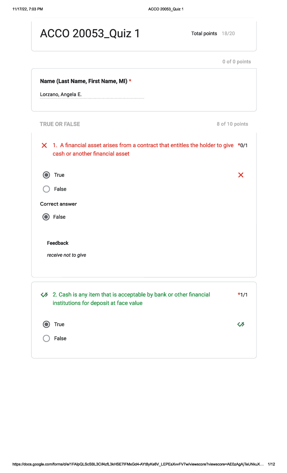 Intermediate Accounting Quiz 1 Study Guide - Studocu