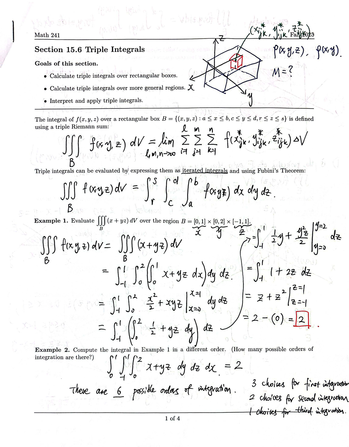 Calculating Triple Integrals: Section 15.6 - Studocu