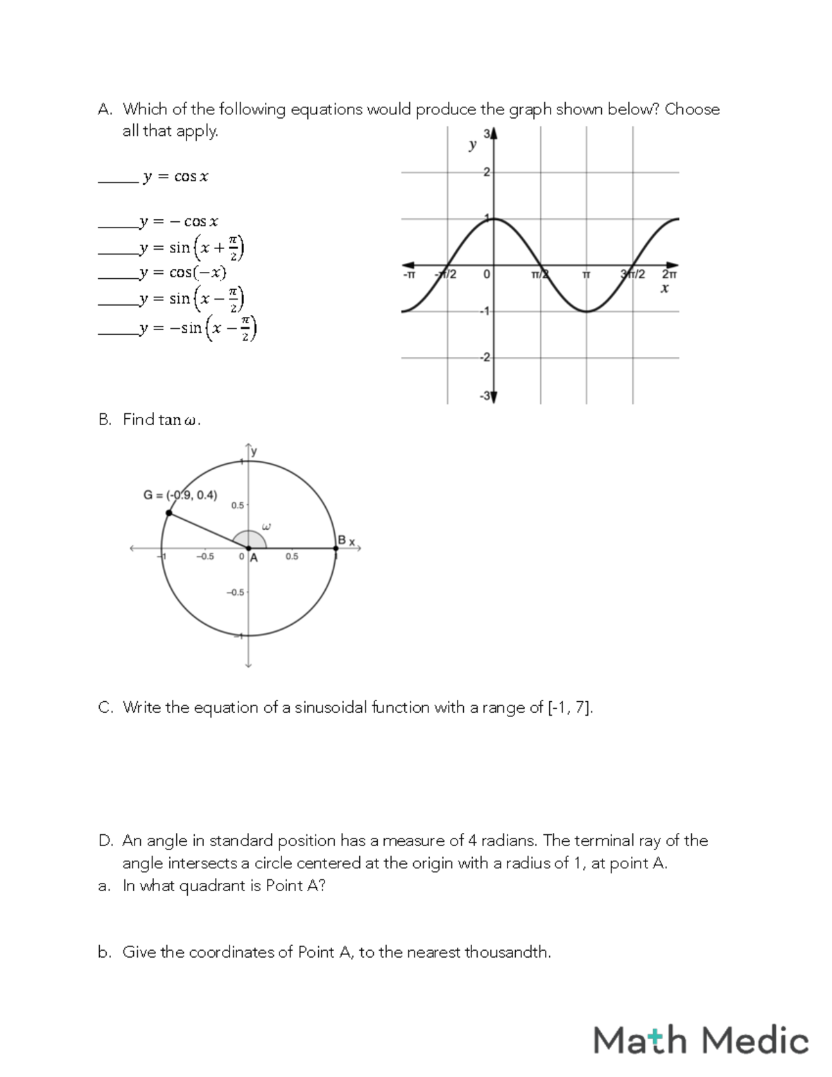 Unit 6 Review Notes: Trigonometric Functions & Graphs - Studocu