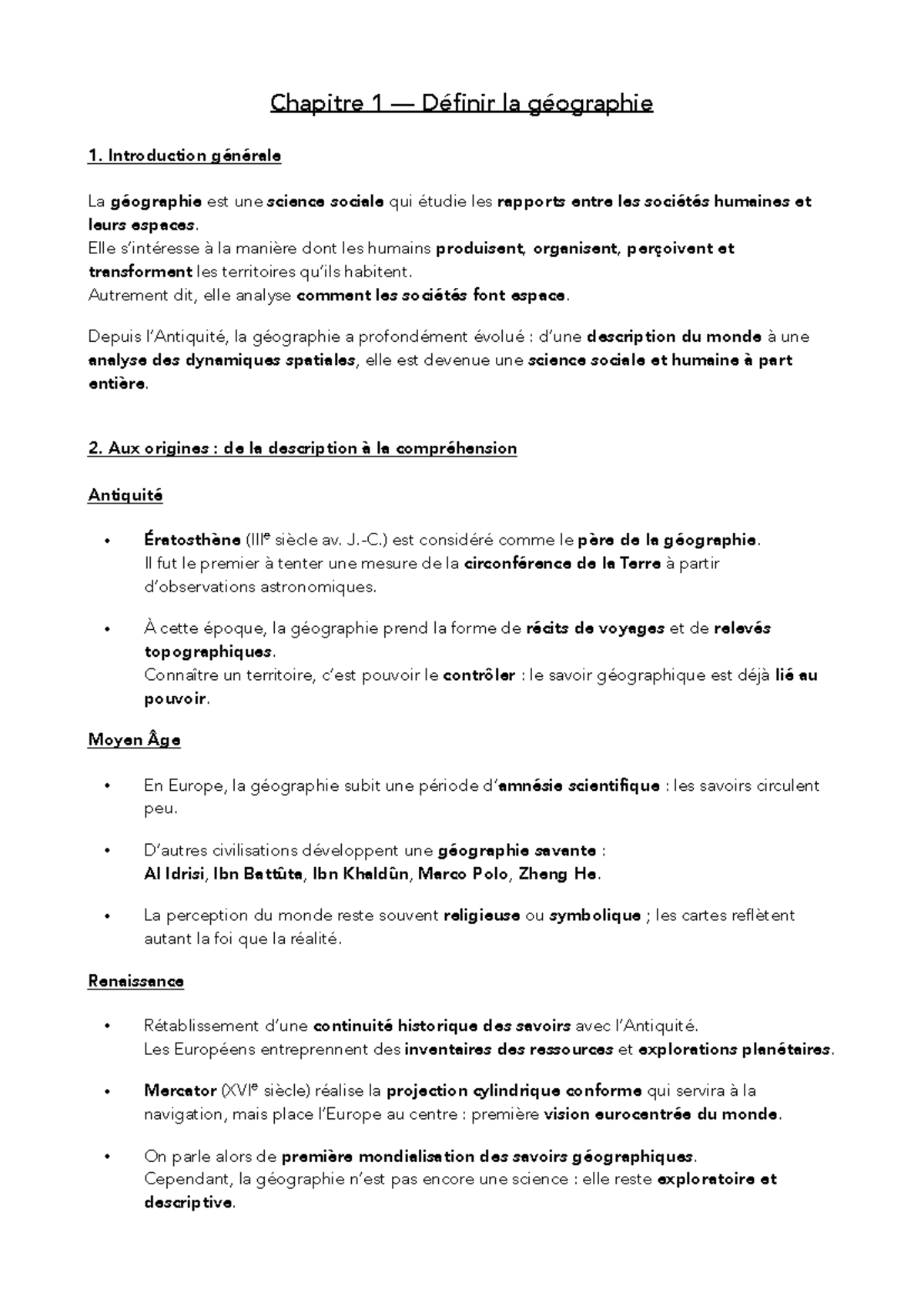 Chapitre 1 - Définir la Géographie : Introduction et Concepts Clés ...