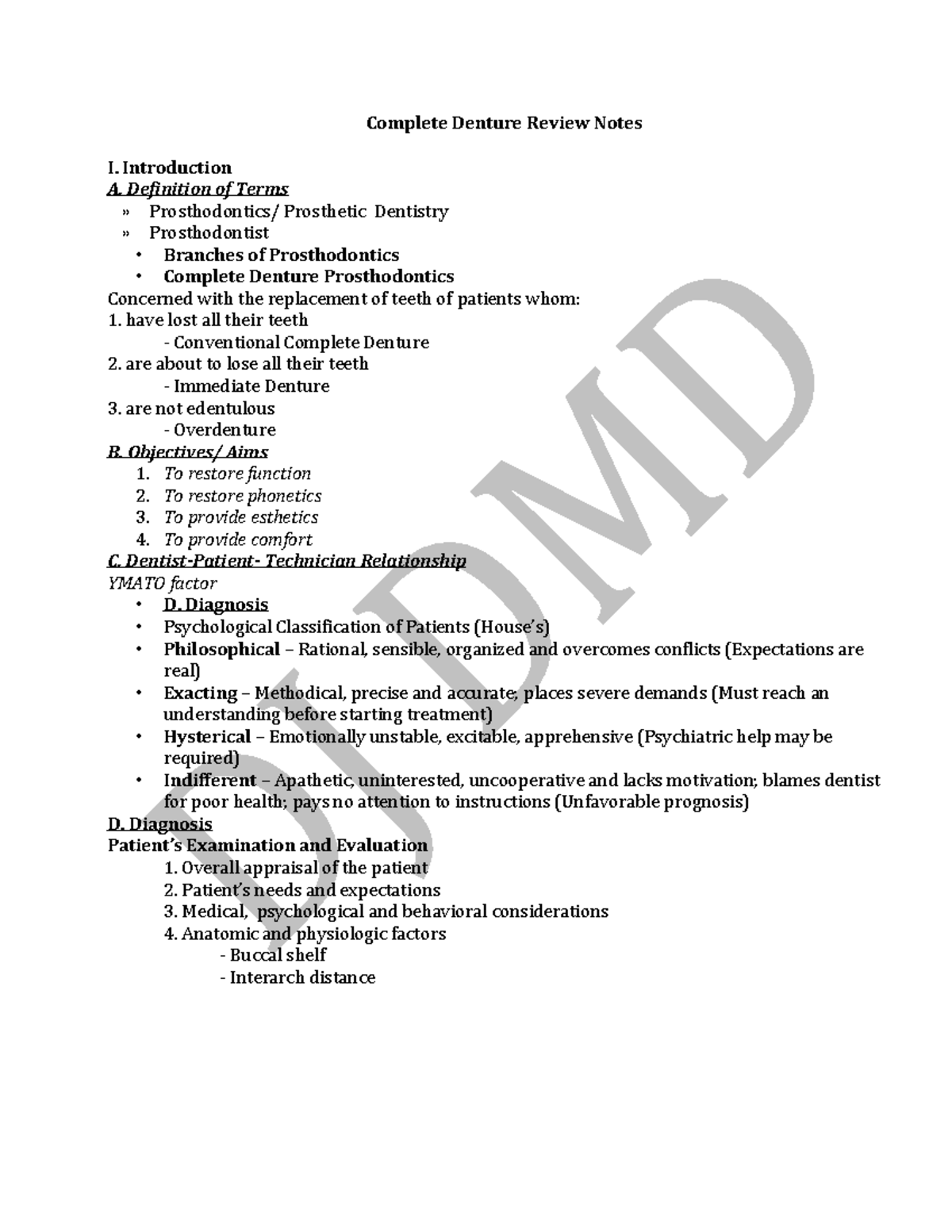 Complete Notes on Complete Dentures: Review for Patients in ...