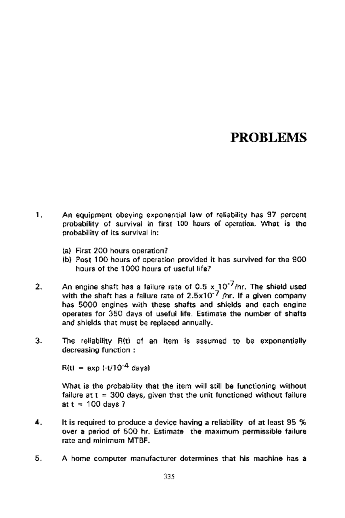 Reliability Engineering Problem Set and Solutions - Studocu