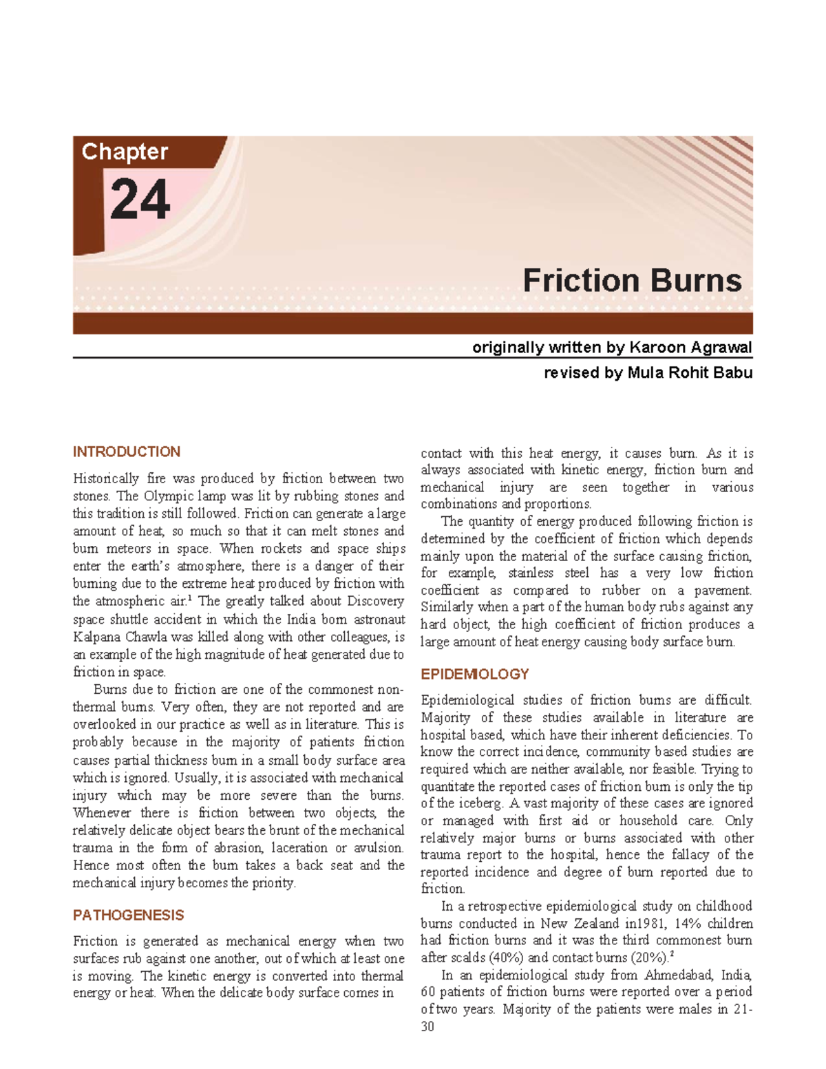 326 Principles and Practice of Burn: Chapter 24 - Friction Burns ...