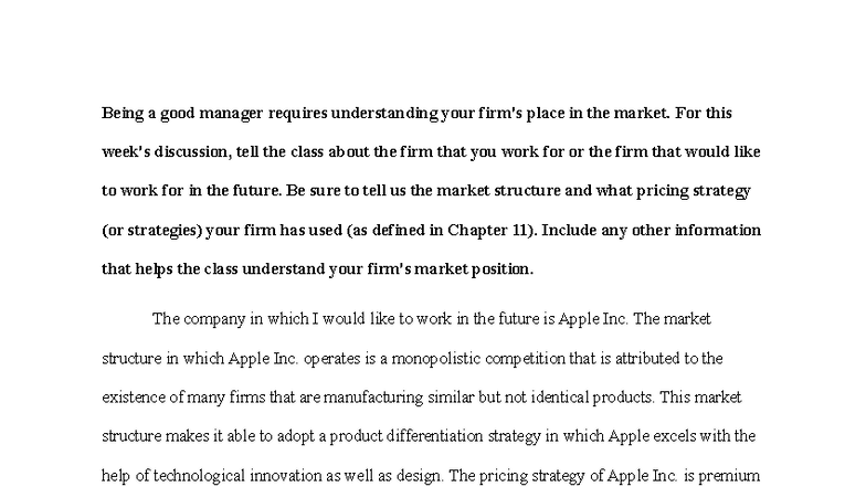 Apple Inc. Market Position & Pricing Strategy Analysis - MKT 101 - Studocu