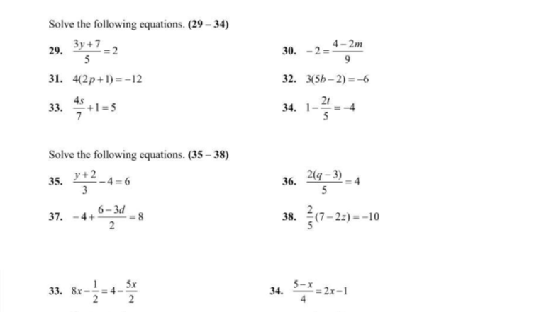 Math 2 11 - Solving Equations Practice Problems - Studocu