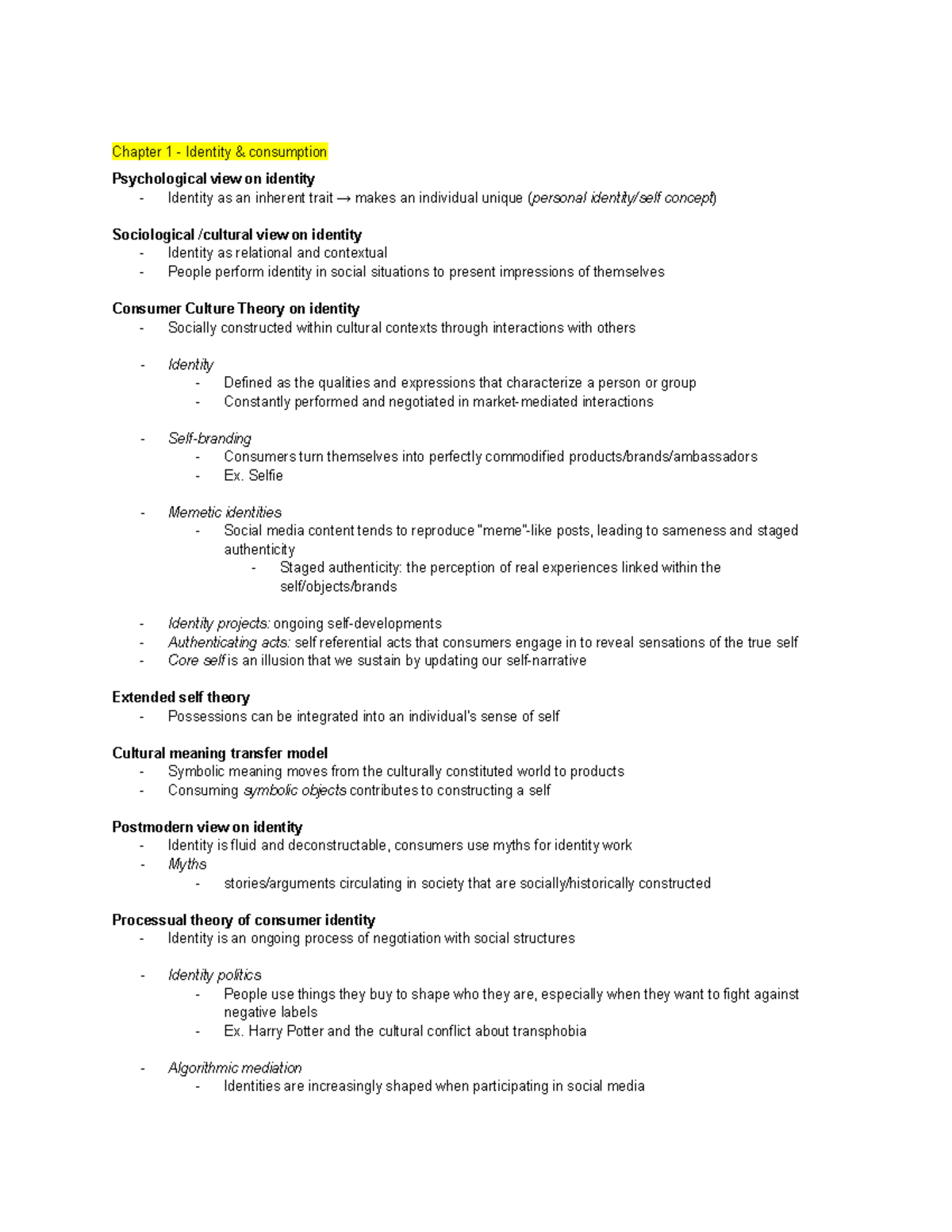 CCT 101: Comprehensive Book Notes on Cultural Consumer Theory - Studocu