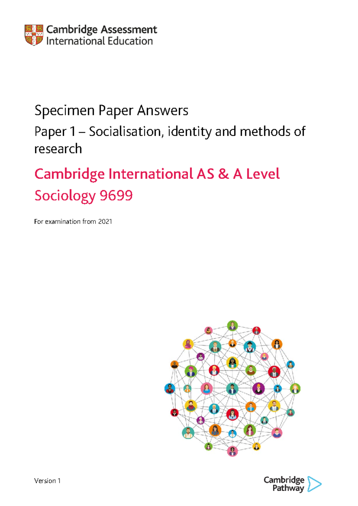 9699 AICE Sociology Paper 1 Specimen Answers and Feedback - Studocu