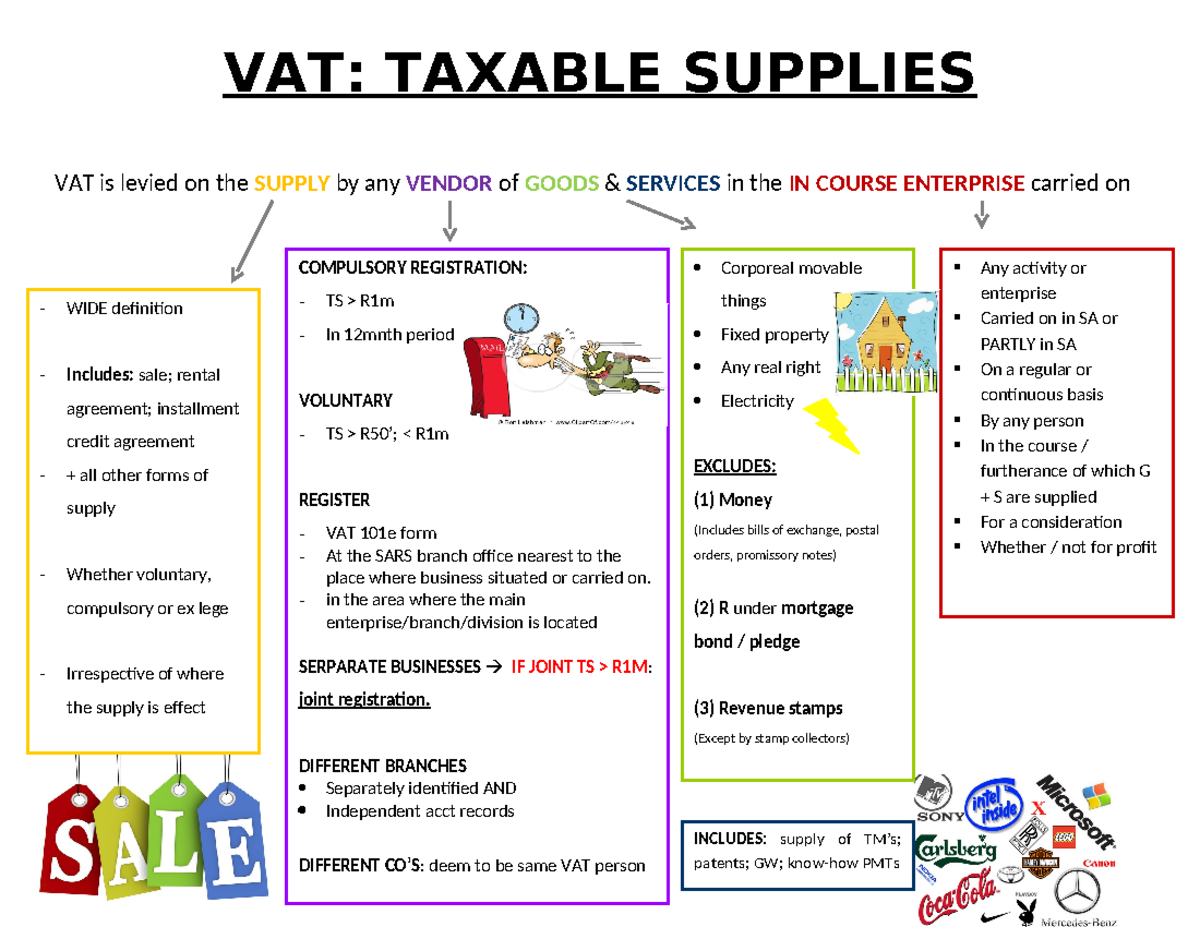 VAT Summary on Taxable Supplies (VAT101) - Studocu