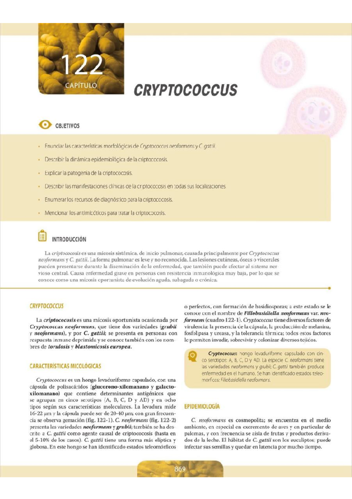 122 CAPÍTULO: CRYPTOCOCCUS NEOFORMANS - Características y Epidemiología ...