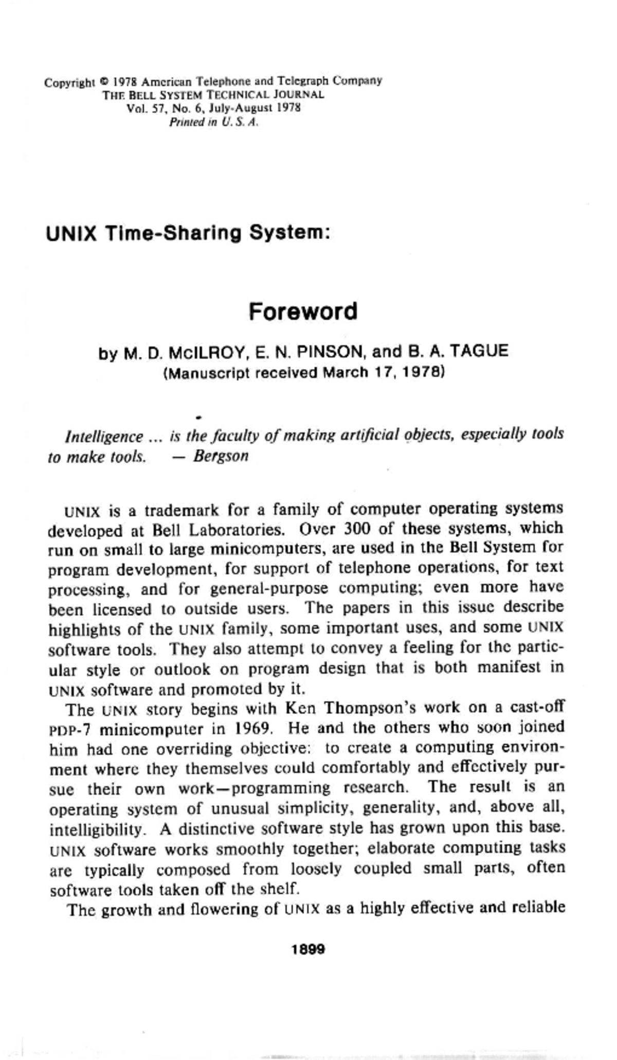 Lecture 01 - Overview of the UNIX Time-Sharing System - Studocu
