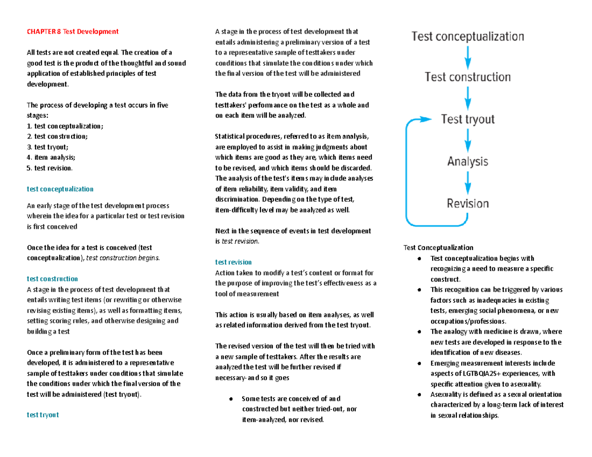 Chapter 8: Effective Test Development Strategies for Assessment - Studocu