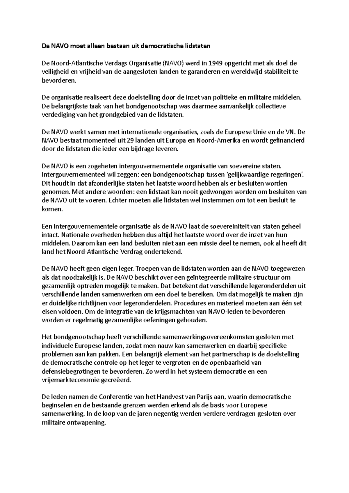 NAVO en de Democratische Toetreding van Lidstaten: Een Analyse ...