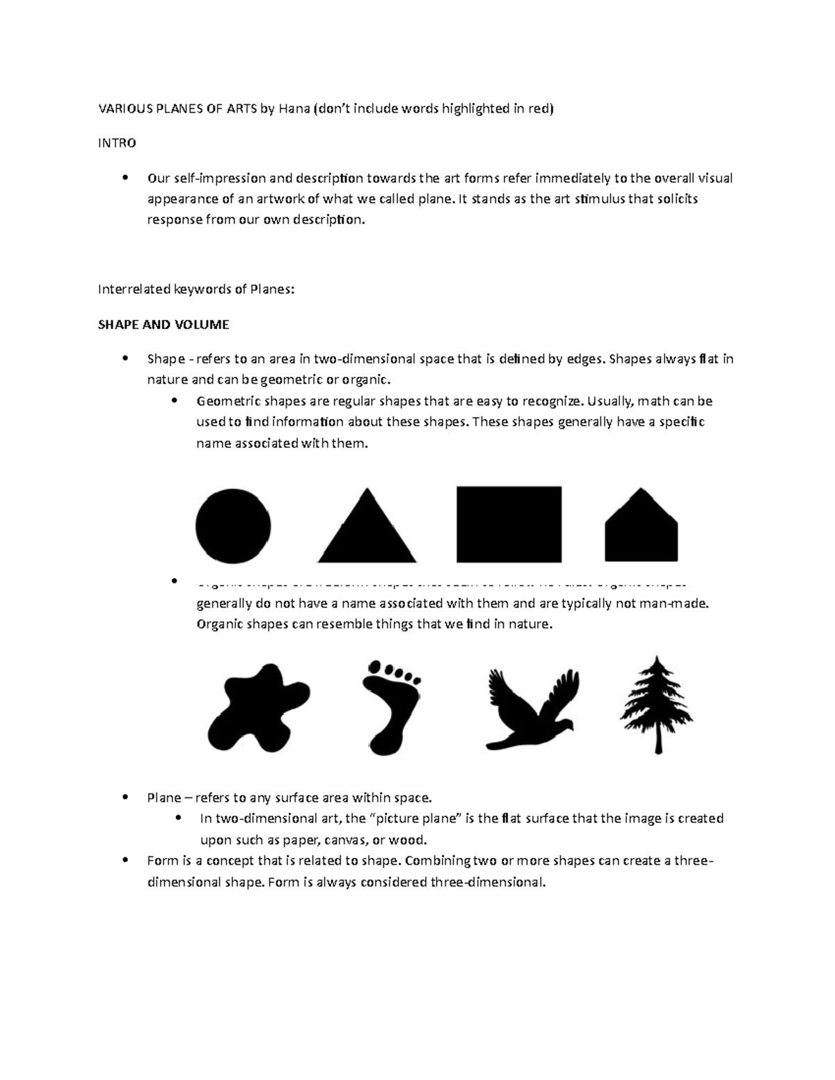 Various Planes of Arts - Comprehensive Outline and Analysis - Studocu