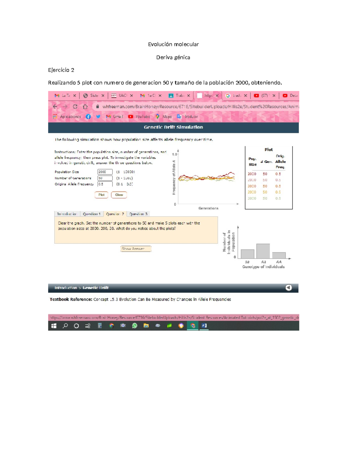 Evolución Molecular: Flujo Génico y Deriva Génica Análisis - Studocu