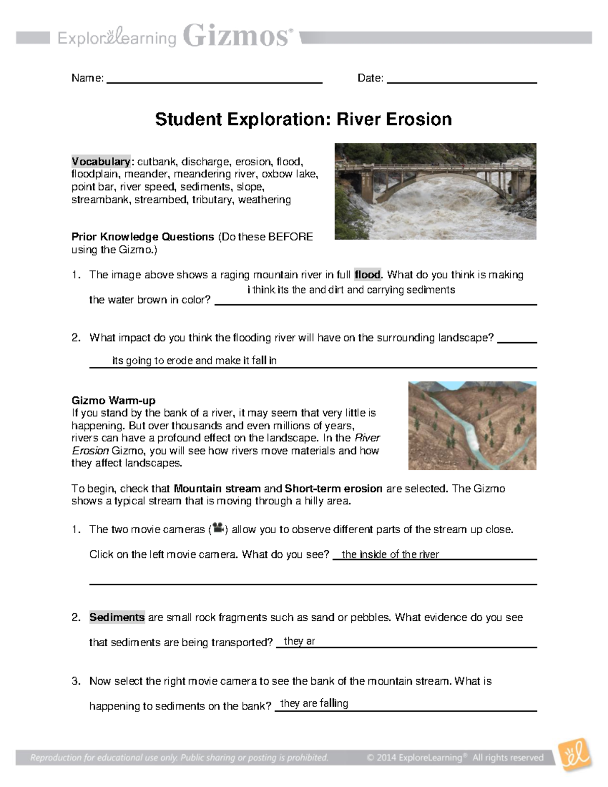 Kami Export - Alexa Herrscher - Gizmo lab Erosion - Name: Date: Student ...