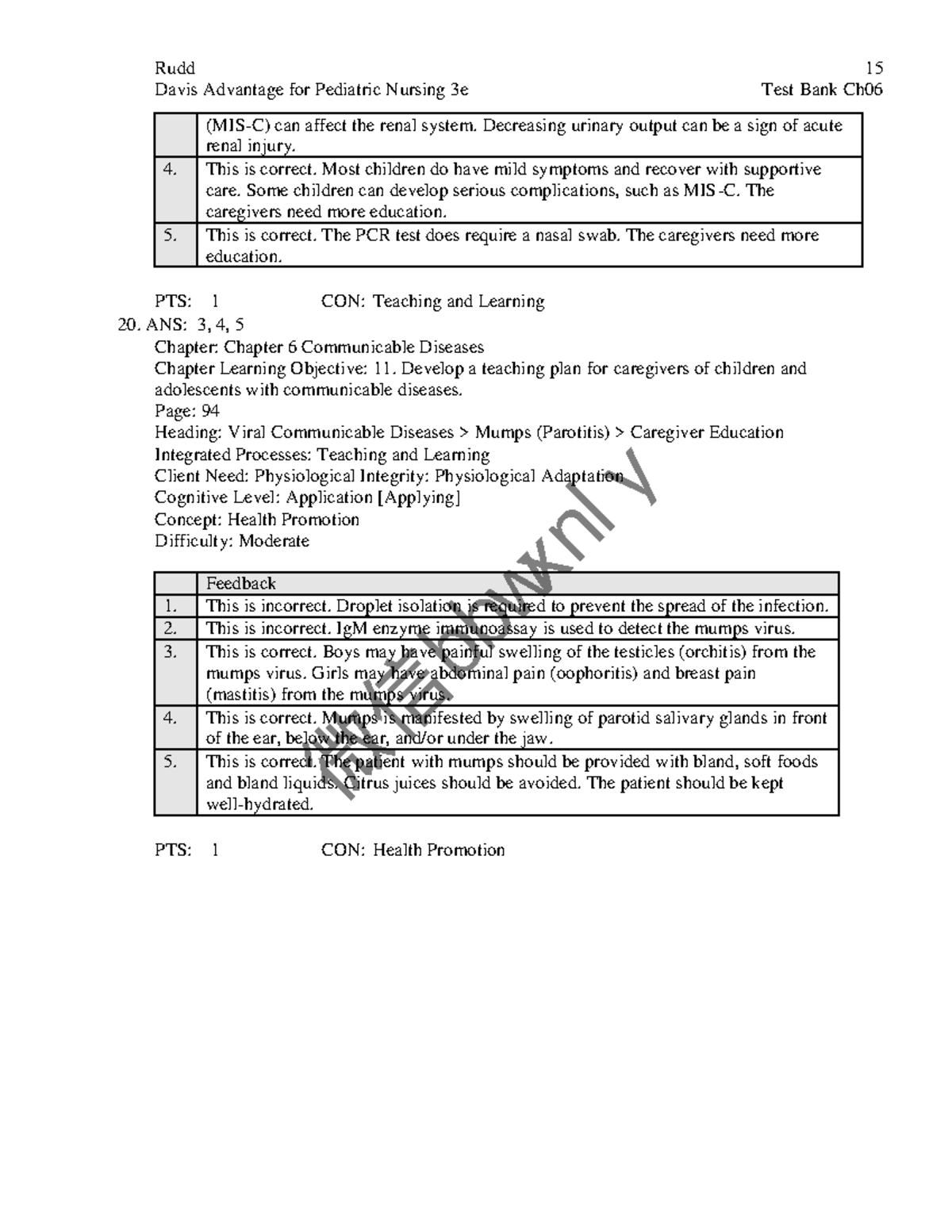 Test bank pediatric nursing critical components of nursing care 3rd ...