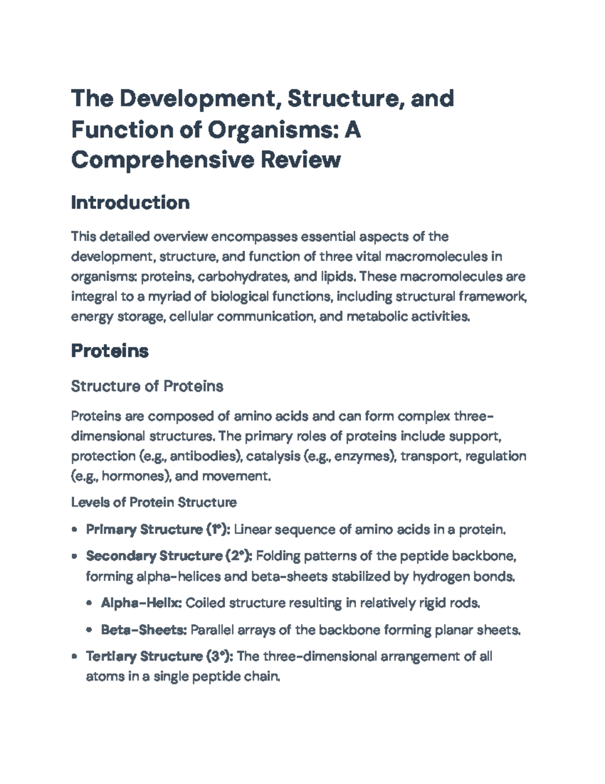 Comprehensive Review of Biological Macromolecules: Proteins, Carbs ...