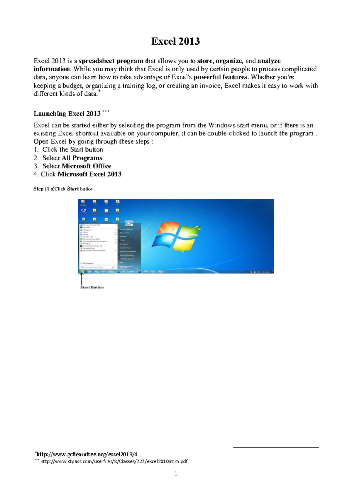 Excel 2013: A Comprehensive Guide to Basic Functions and Features - Studocu