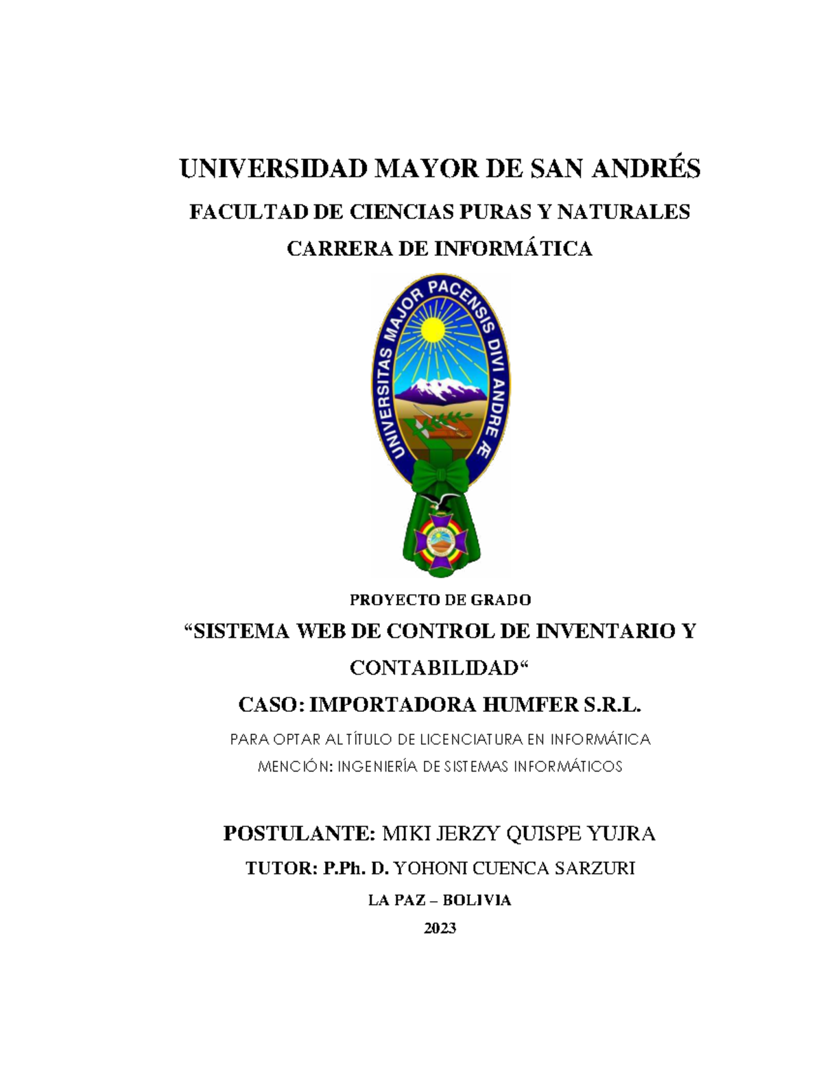 Proyecto de Grado: Sistema Web de Control de Inventario y Contabilidad ...