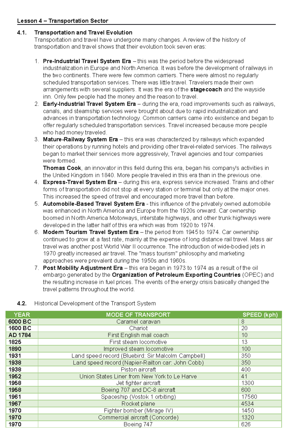 Lesson 4 - Transportation Sector - Lesson 4 – Transportation Sector 4 ...