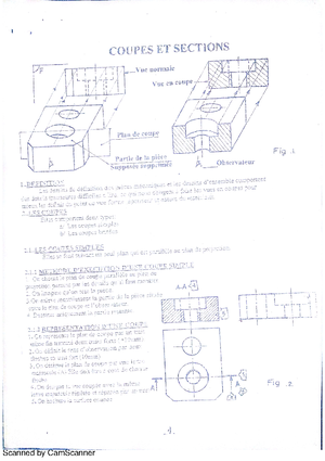 Coupes et sections cours et exercices - 1 Les principes de représentation étudiés dans le ...