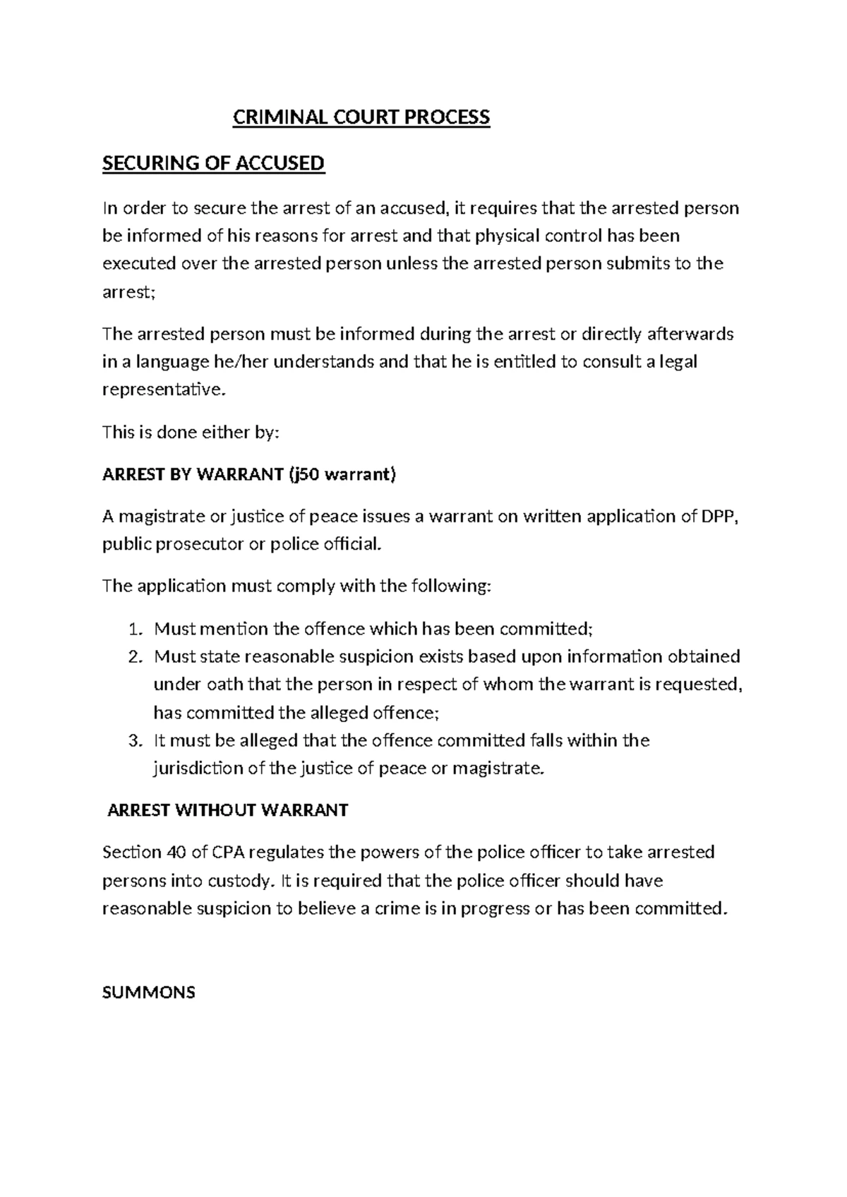 Representations Example 2 - IN THE MAGISTRATES COURT FOR THE DISTRICT ...