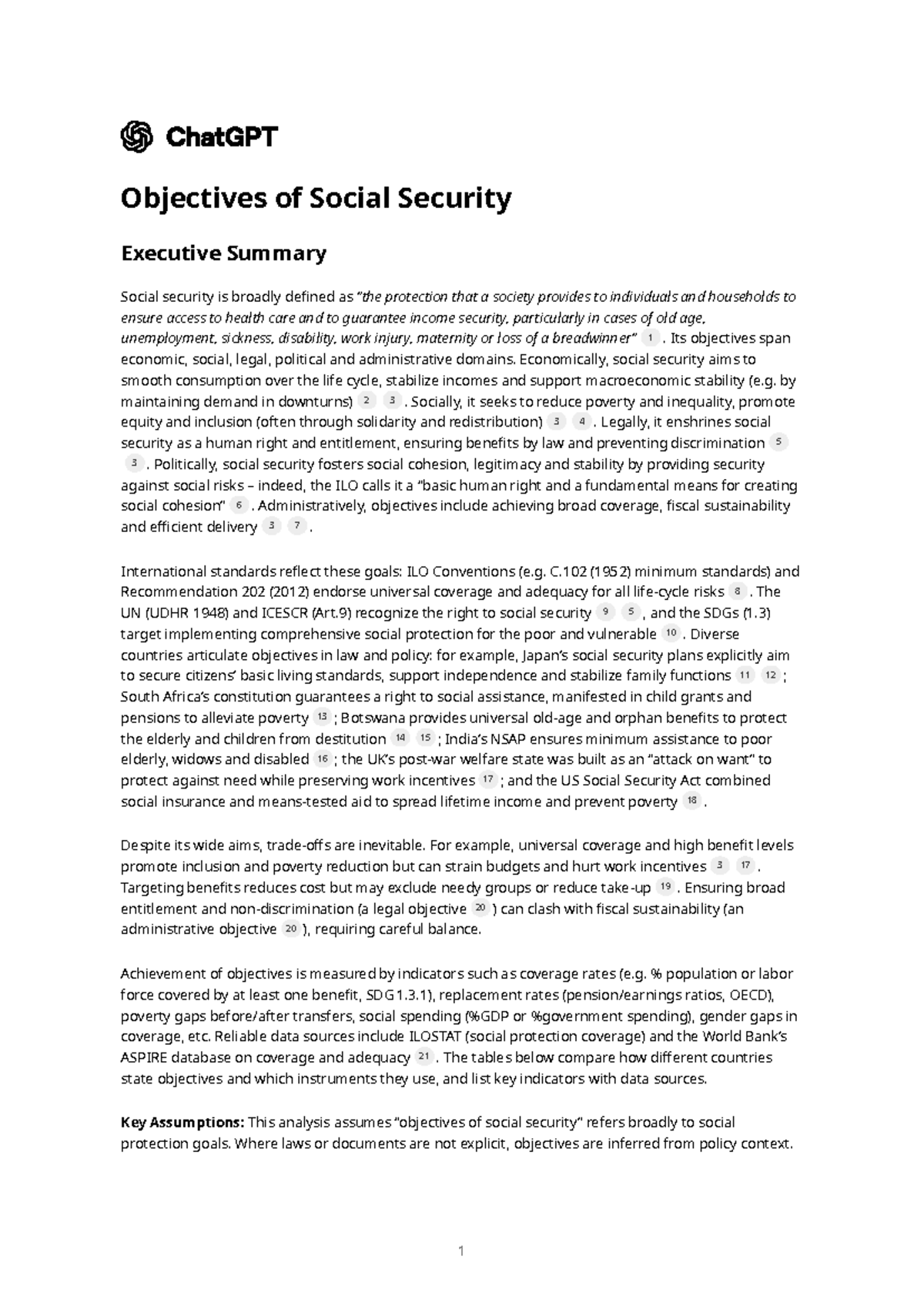 Objectives of Social Security: An Executive Summary Analysis - Studocu