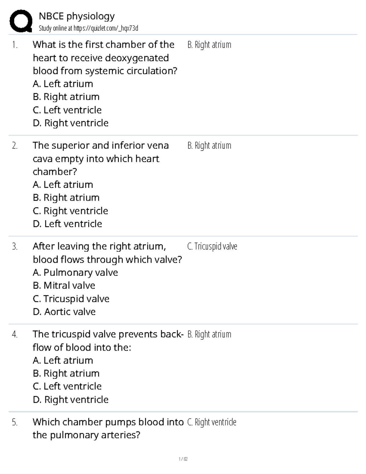 NBCE Physiology Study Guide: Key Concepts & Practice Questions - Studocu