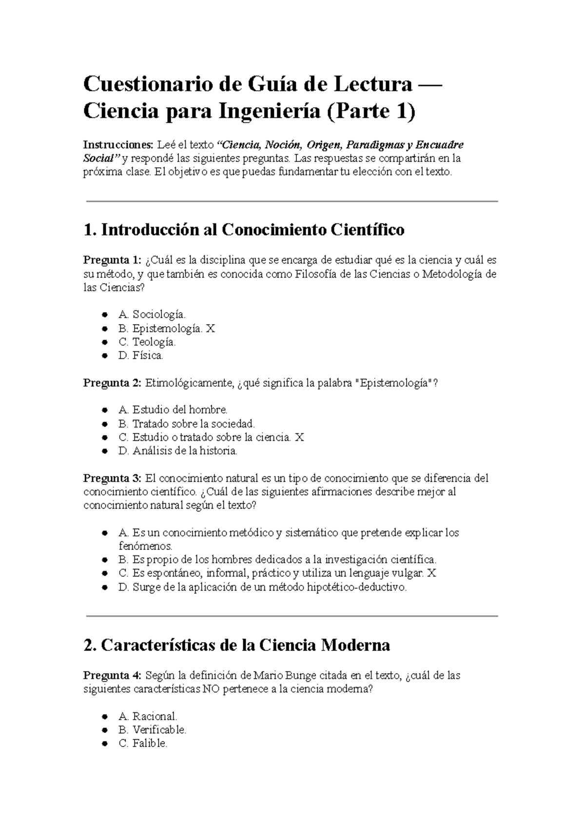 Cuestionario de Guía de Lectura: Ciencia para Ingeniería (Parte 1 ...