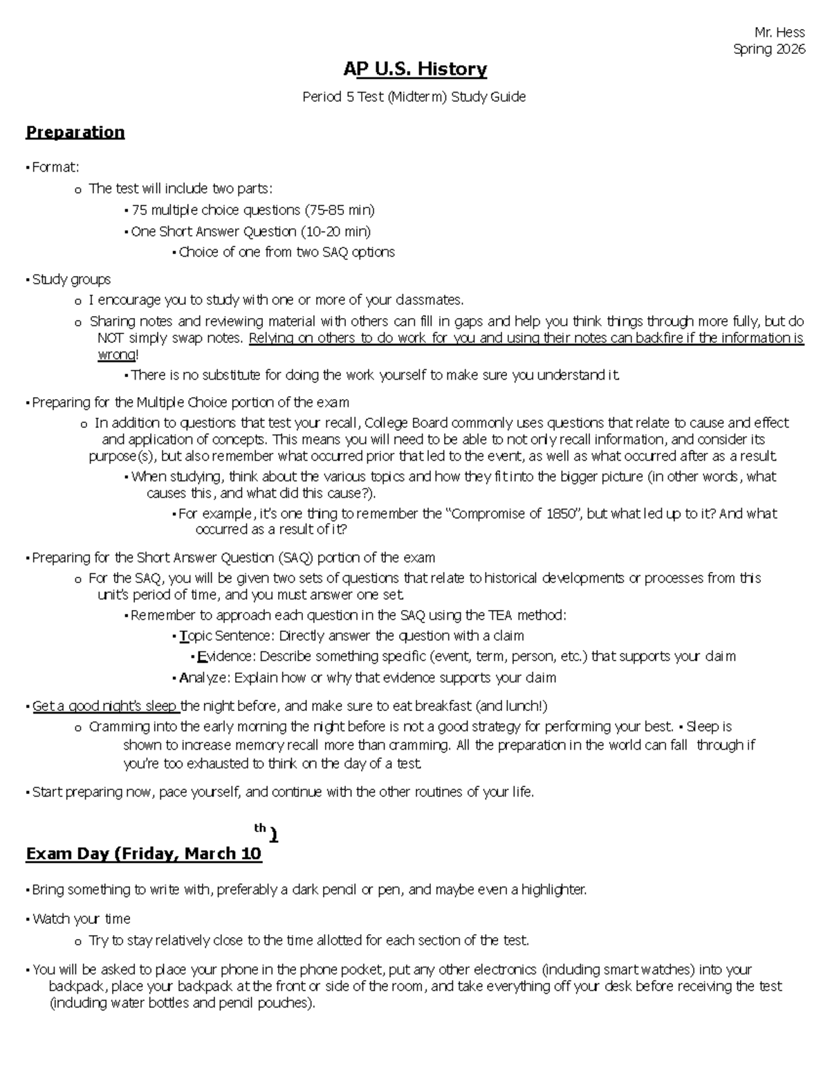 AP U.S. History (APUSH) Period 5 Midterm Test Study Guide - Studocu