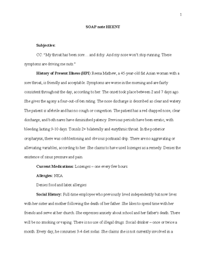 Well Child SOAP note - Well Child SOAP Note Reynaldo Dino United States ...