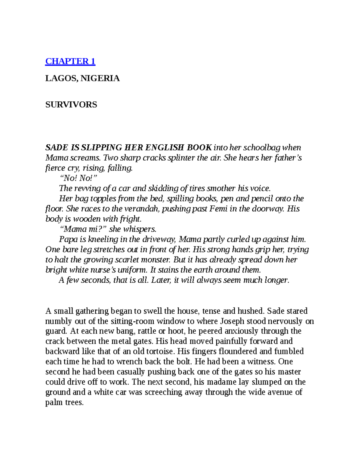 SEN 101: The Other Side of Truth - Chapter 1 Analysis and Summary - Studocu