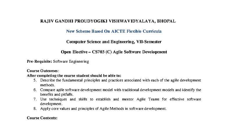 CS 703 C Agile Software Development: Principles & Practices - Studocu