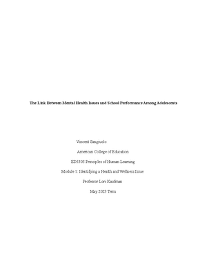 ACE 5303 Mod 5 Reflection - Module 5 Reflection: The theory of ...