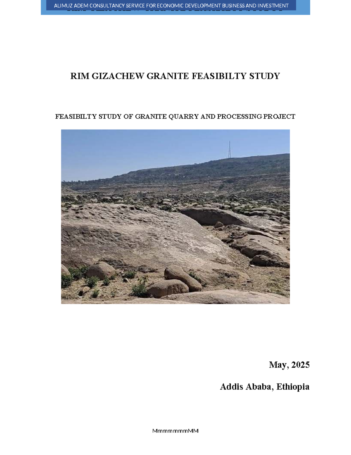 RIM GIZACHEW GRANITE PROJECT FEASIBILITY STUDY: A Comprehensive ...
