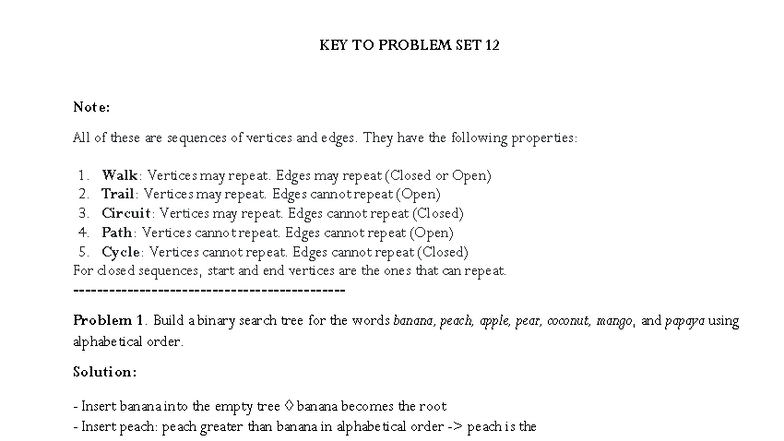 KEY TO PROBLEM SET 12 - CS 123 - Studocu