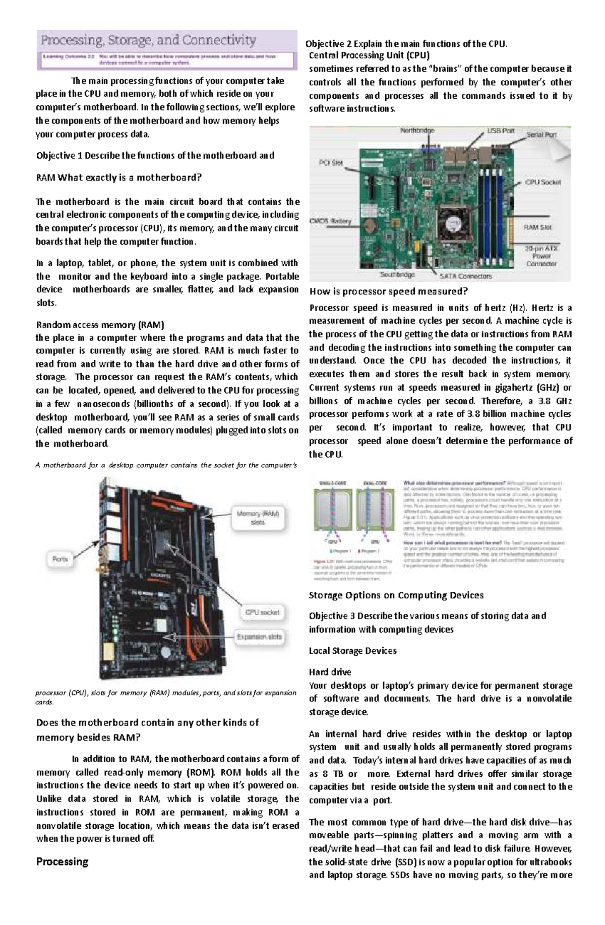 Computer Components and Ergonomics: Power Management Insights (CS101) - Studocu
