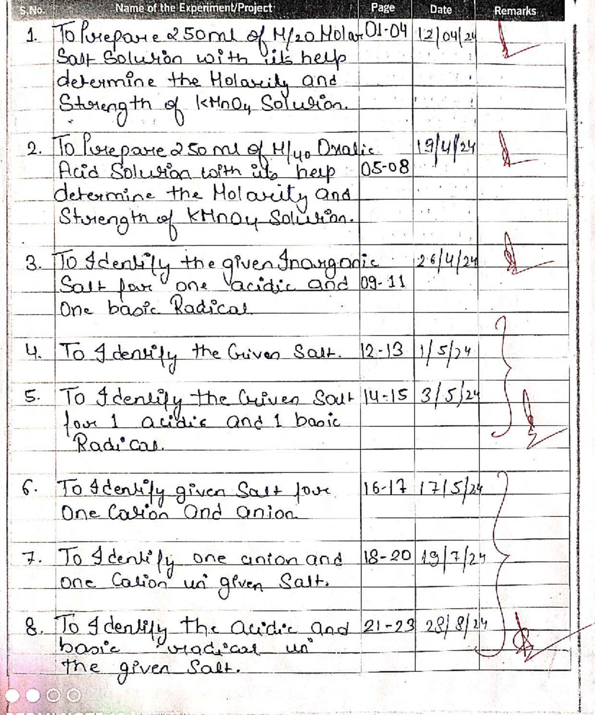 Chemistry Lab Manual: Experiments on Molarity and Salt Identification ...