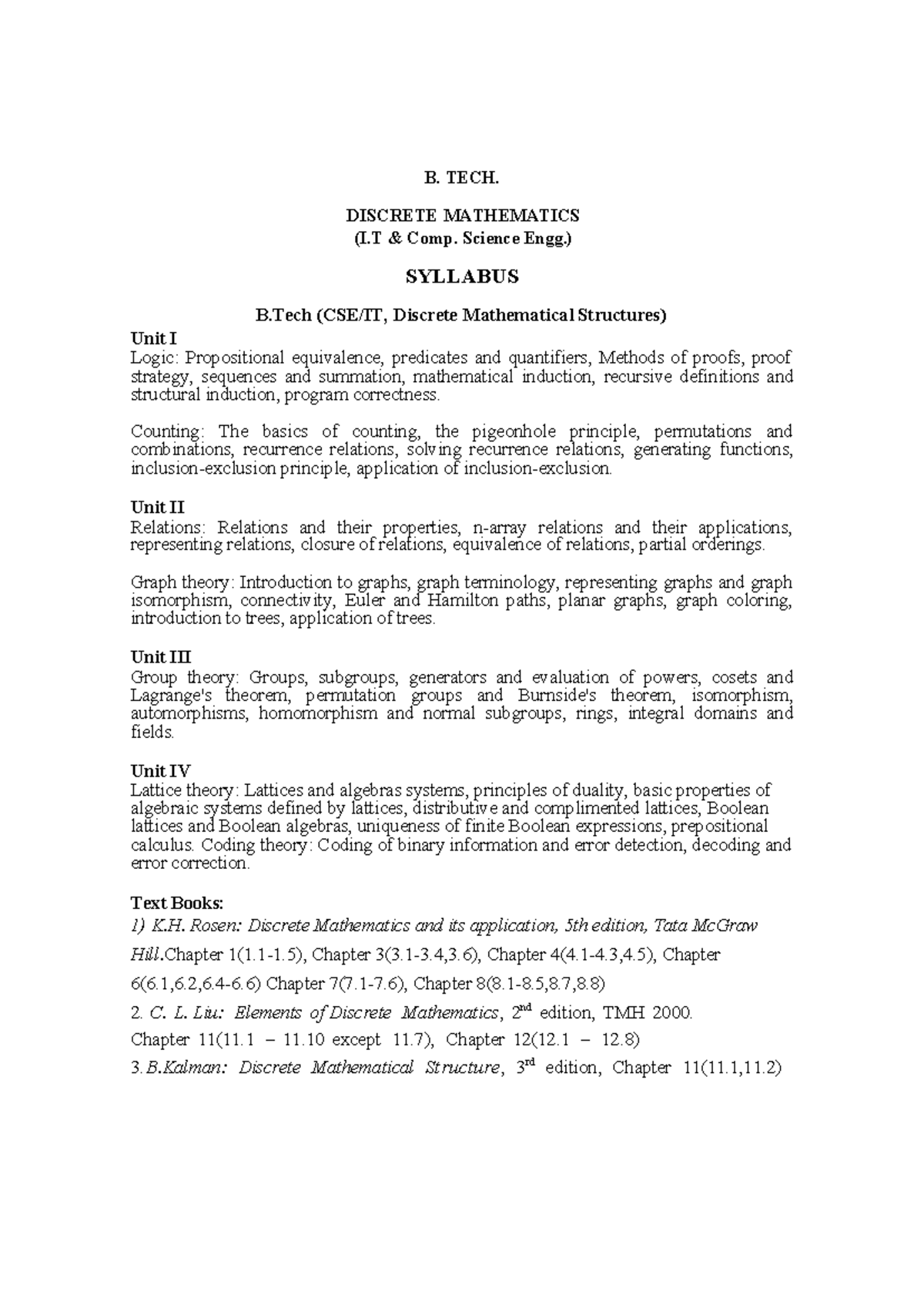 Discrete Mathematics - notes on discusiion - B. TECH. DISCRETE ...