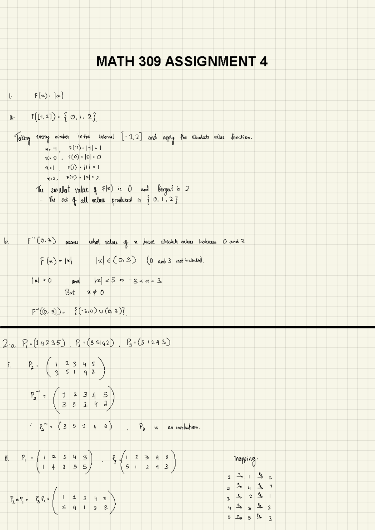 MATH309 Assignment 4: Detailed Solutions and Explanations - Studocu