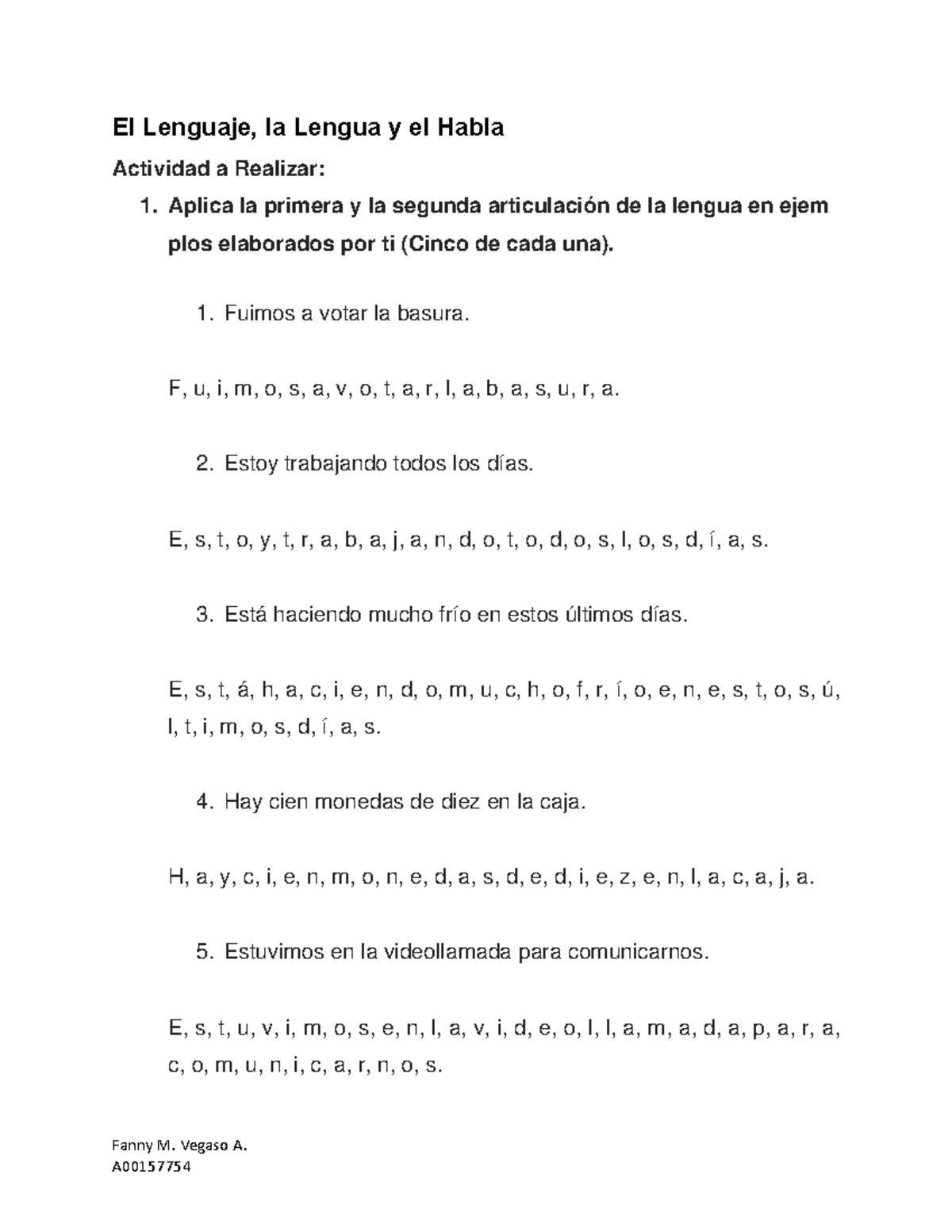 Unidad 1. Actividad 3. El Lenguaje, la Lengua y el Habla - Fanny M ...
