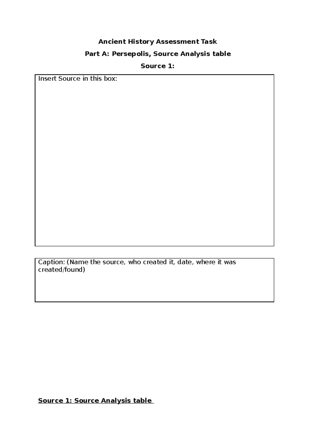 Ancient History Assessment Task scaffold - Ancient History Assessment ...