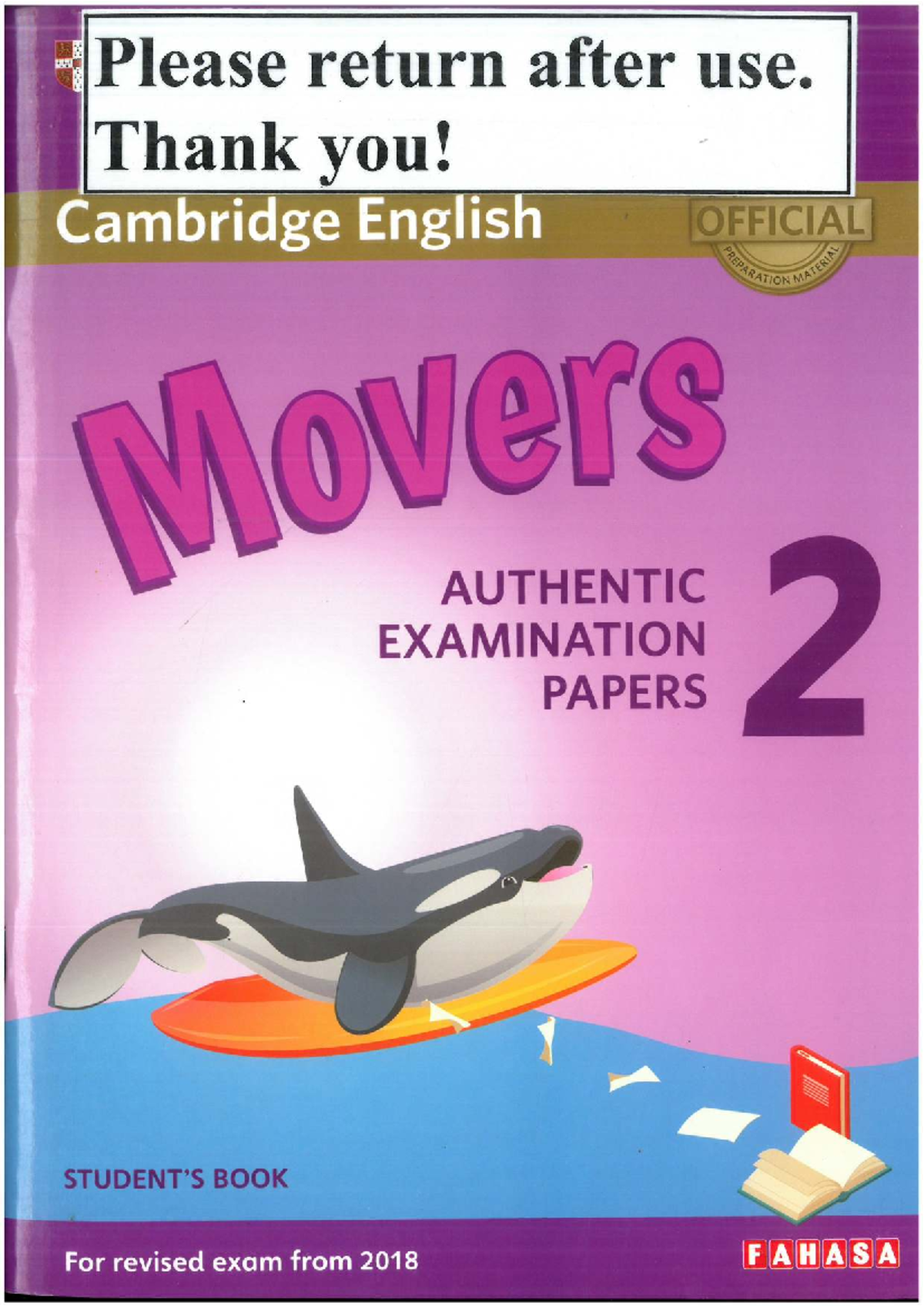 Movers 2: Official Preparation Material & Authentic Exam Papers - Studocu