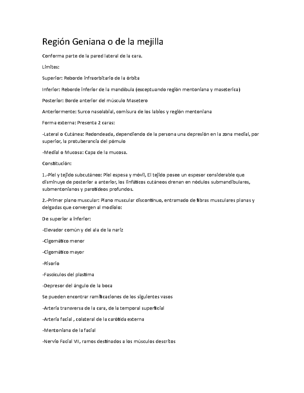 Anatomía de la Región Geniana: Aspectos y Anatomía Detallada - Studocu
