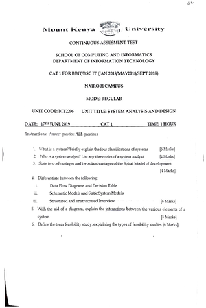 ICT CAT EXAM - revision questions - INTRODUCTION TO INFORMATION ...