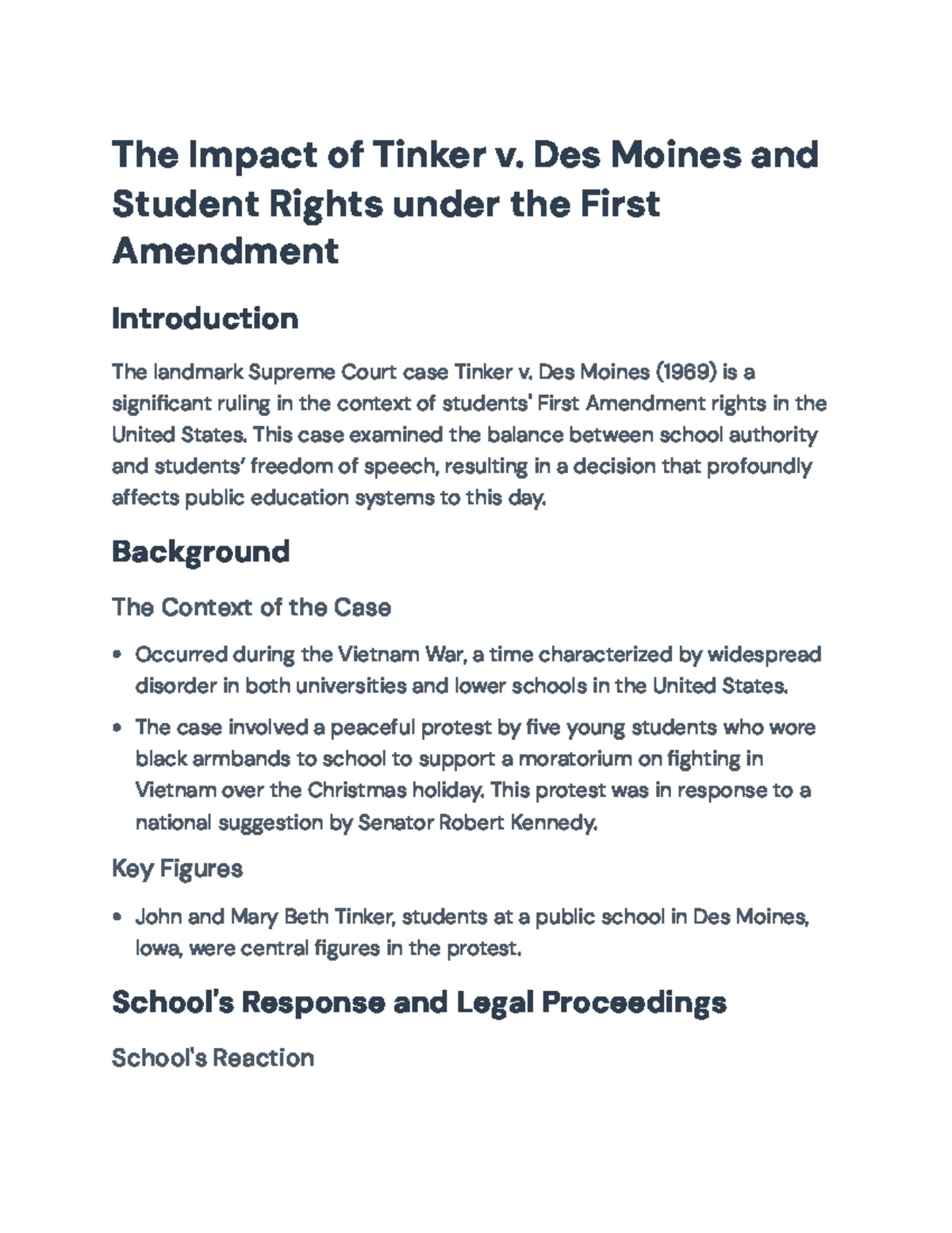 Tinker v. Des Moines: Analyzing Student Rights & 1st Amend ...