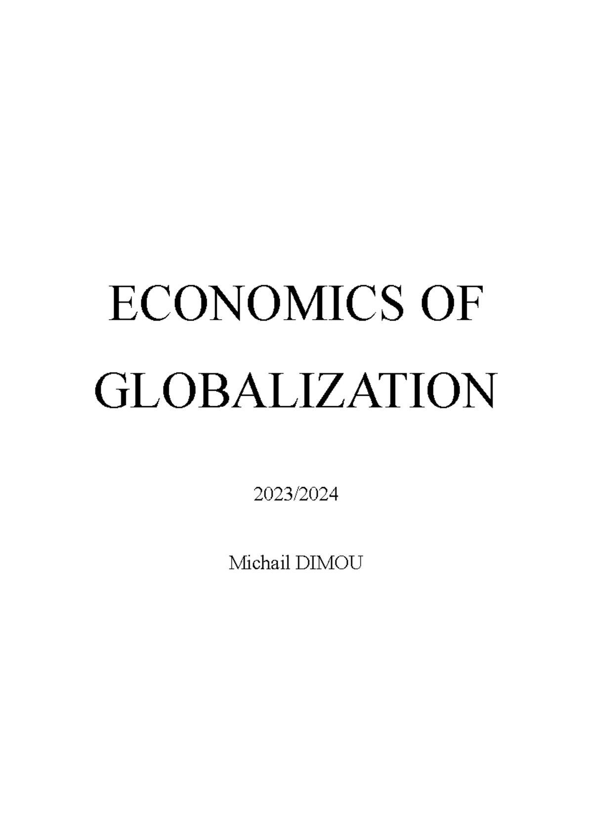 Economics OF Globalization-2 - Introduction To Globalization ...