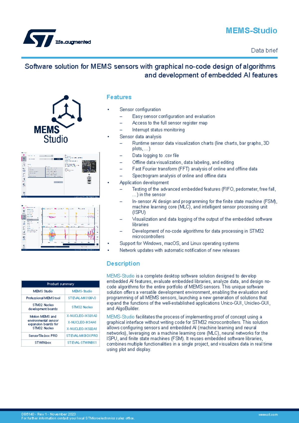 Mems-studio - Features Sensor configuration Easy sensor configuration ...